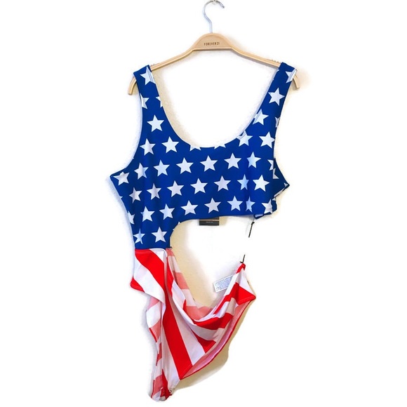 Forever 21 | Swim | 525 Patriotic American Flag Monokini Plus X 3x ...